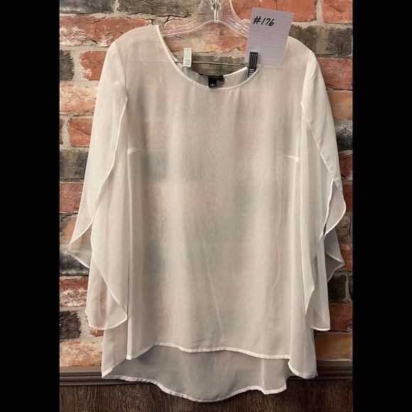AB Studio | Tops | Ab Studio Sheer Blouse Large Nwt Sheer Womens | Poshmark